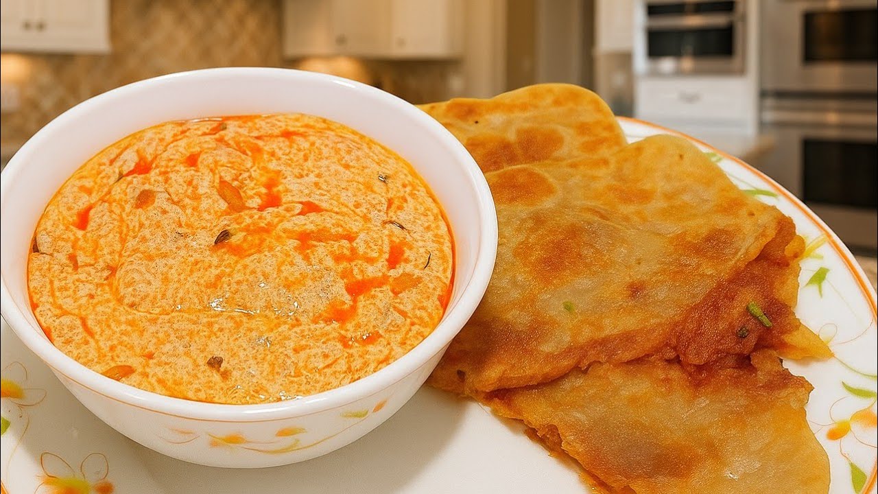 Potato paratha and sweet corn Raita recipe.Aloo Paratha and Raita ...