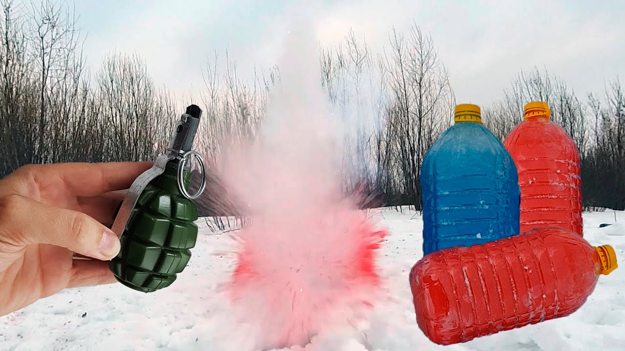 EXPERIMENT: Big Firecrackers VS Colored Ice - YouTube