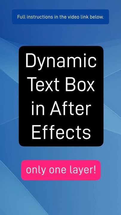 Make a dynamic text box in After Effects #aftereffectstutorial #adobeaftereffects # ...