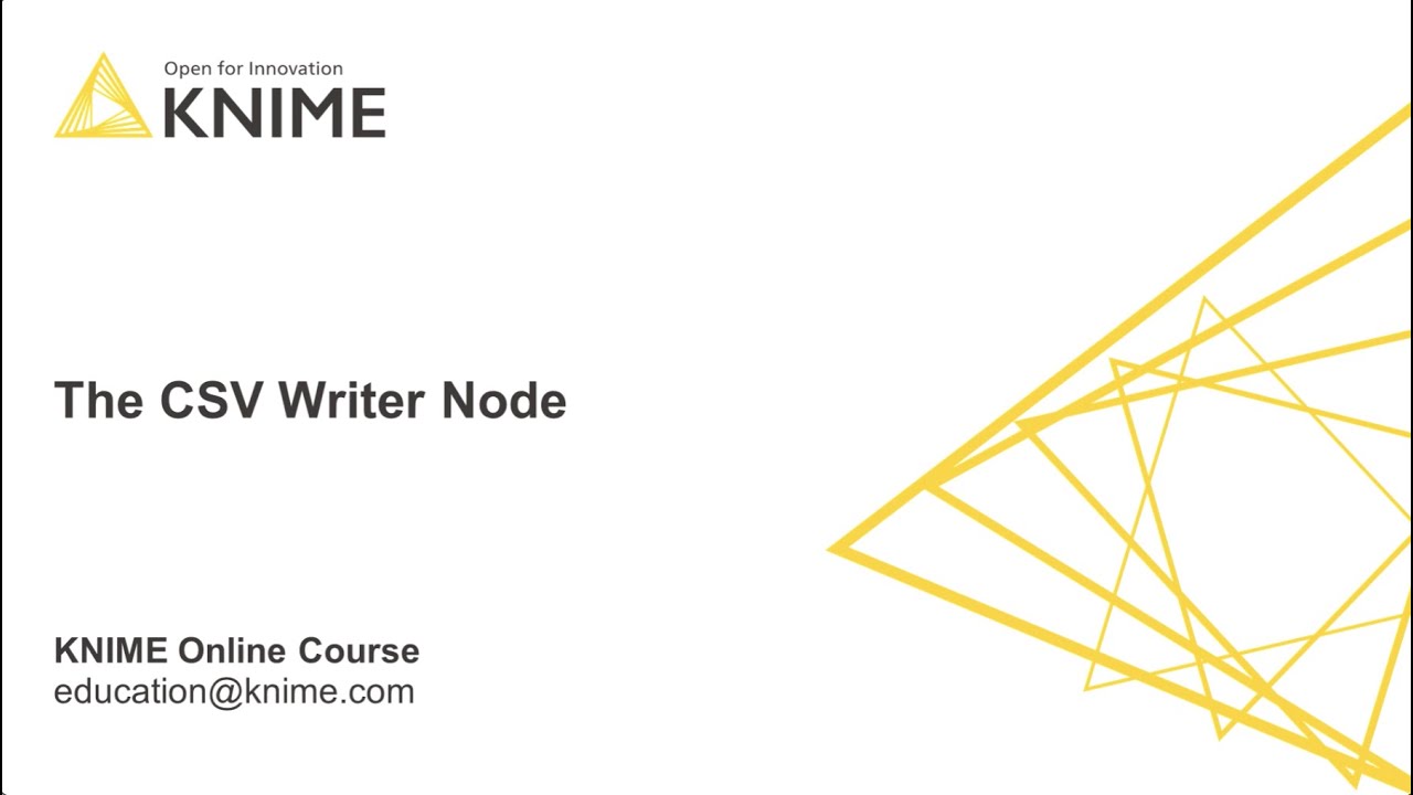 The CSV Writer Node YouTube The CSV Writer Node YouTube