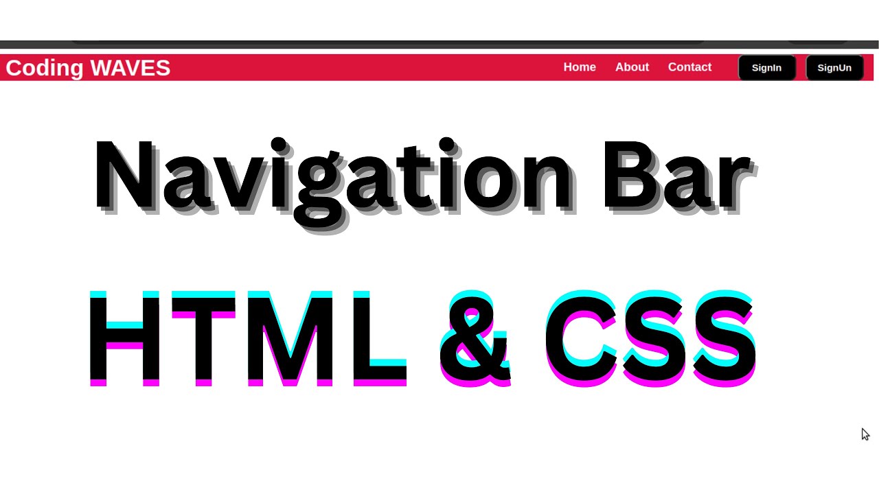 Navigation Bar Using Html And Css Youtube 1601