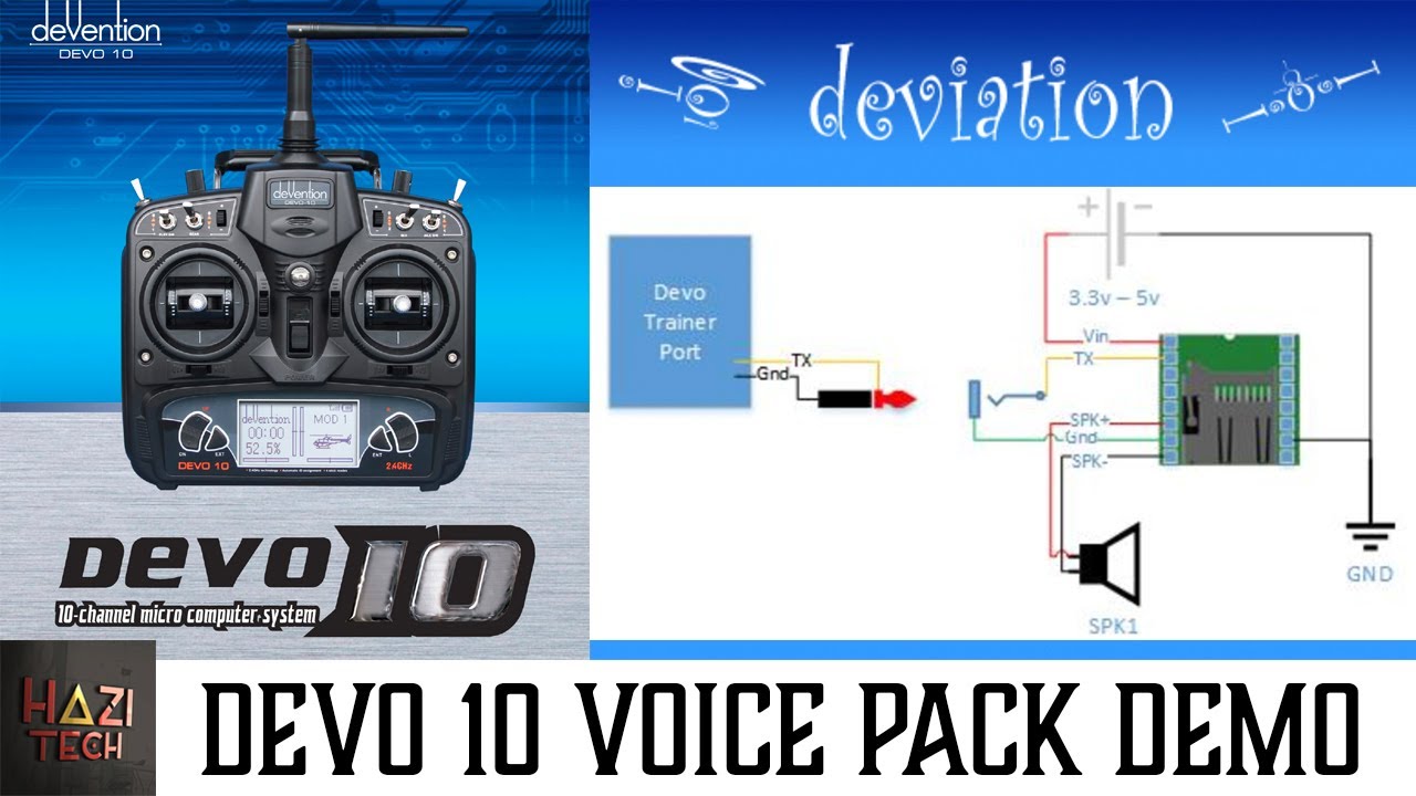 Walkera Devo 10 Radio Transmitter Voice/Sound Pack Demo With Deviation ...