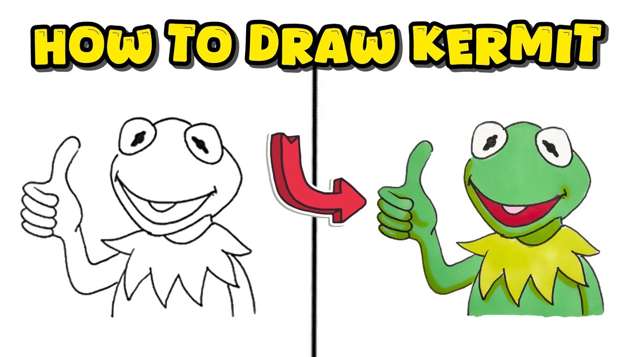 How to Draw Kermit the Frog from The Muppet Show – Simple Drawing - YouTube
