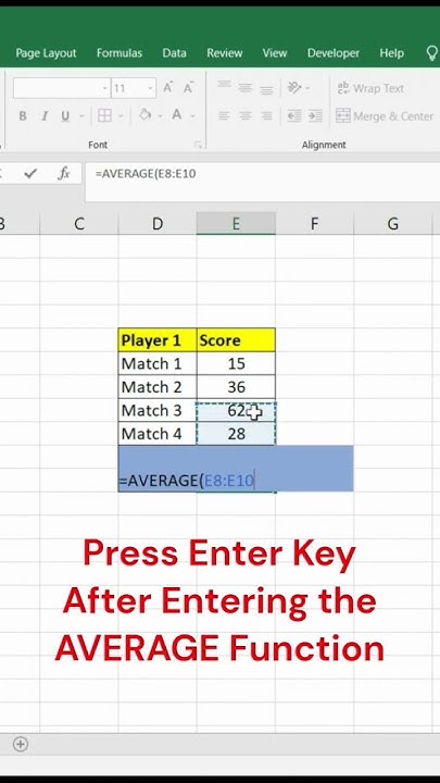 Easily Find The Average Of Numbers In Ms Excel Using Average Function Exceltips Excelfunctions