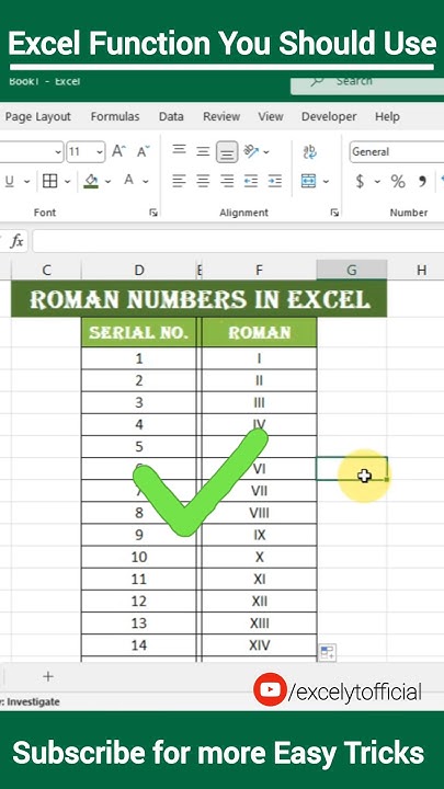 Roman Numerals in Excel #explained #excelfunctions #exceltips #excelformula - YouTube