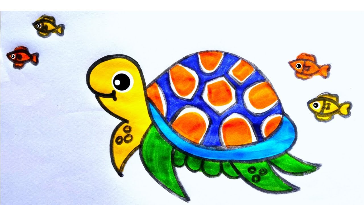 kachhua simple drawing and beautiful drawing - YouTube
