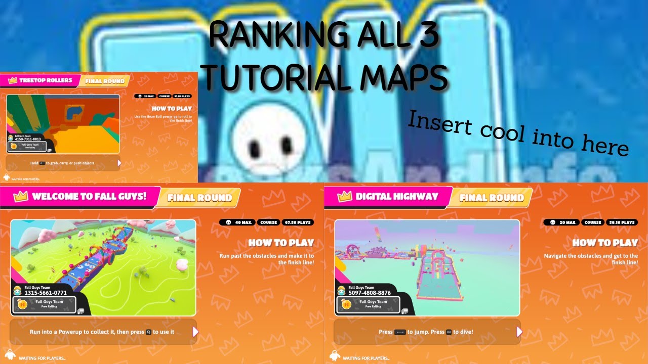 Rank all 4 (or 3) NEW tutorial maps in Fall Guys! - YouTube