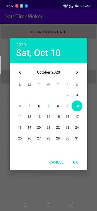 Kotlin Date And Time Picker Dialog Example Output - YouTube