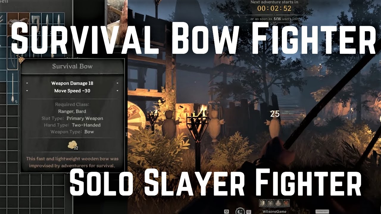 Crossbow or Survival Bow on Slayer Fighter | Dark and Darker - YouTube