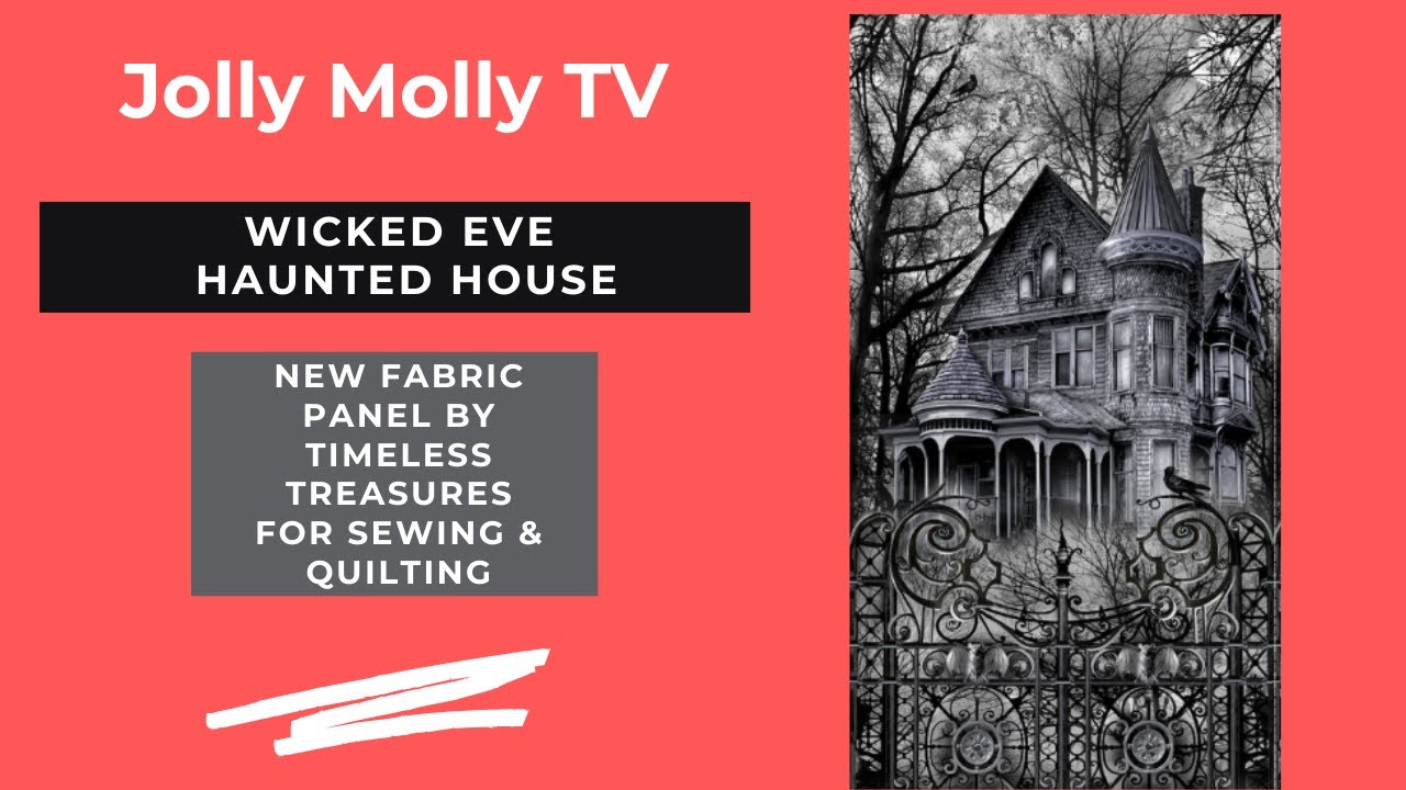 New Wicked Eve Haunted House Fabric Panel by Timeless Treasures ...