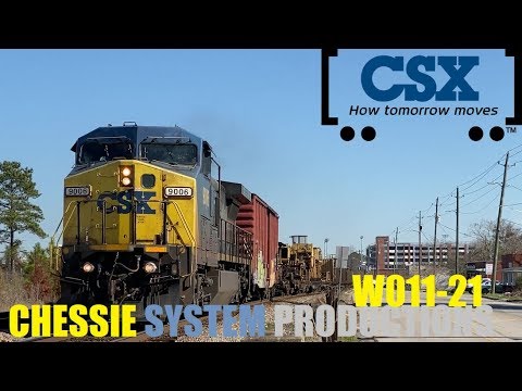 W011-21 Loaded RailTrain Heads SB in Fay NC W/A CSX YN2 C44-9W & A Nice ...