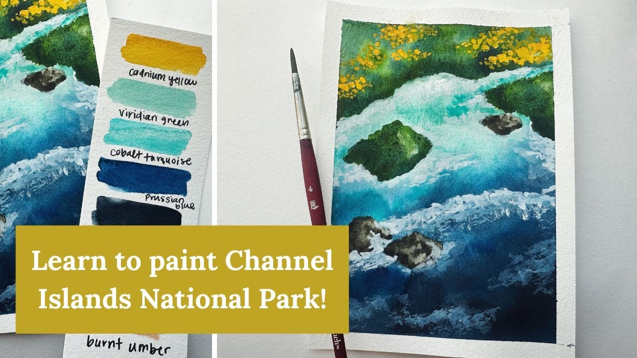 WATERCOLOR TUTORIAL - Channel Islands National Park | Ocean Landscape ...
