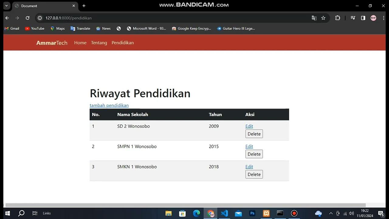 Naufal Ammar Raihan 2021150074 | UAS P. Web Framework, Laravel CRUD - YouTube