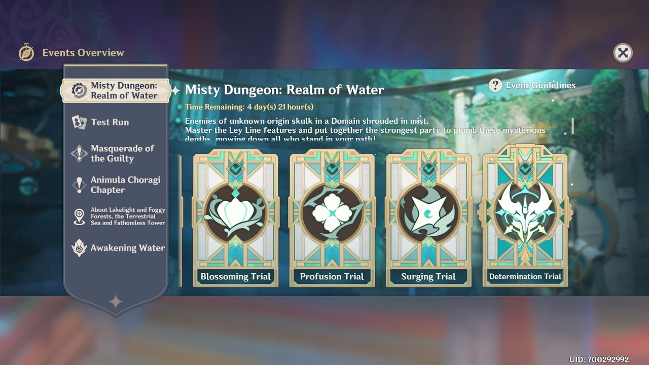 Determination Trial | Misty Dungeon: Realm of Water | 4.2 Event ...