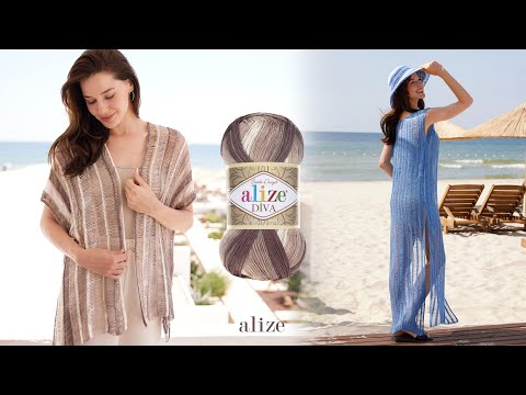 Alize Diva ile Cetvel İşi Yelek