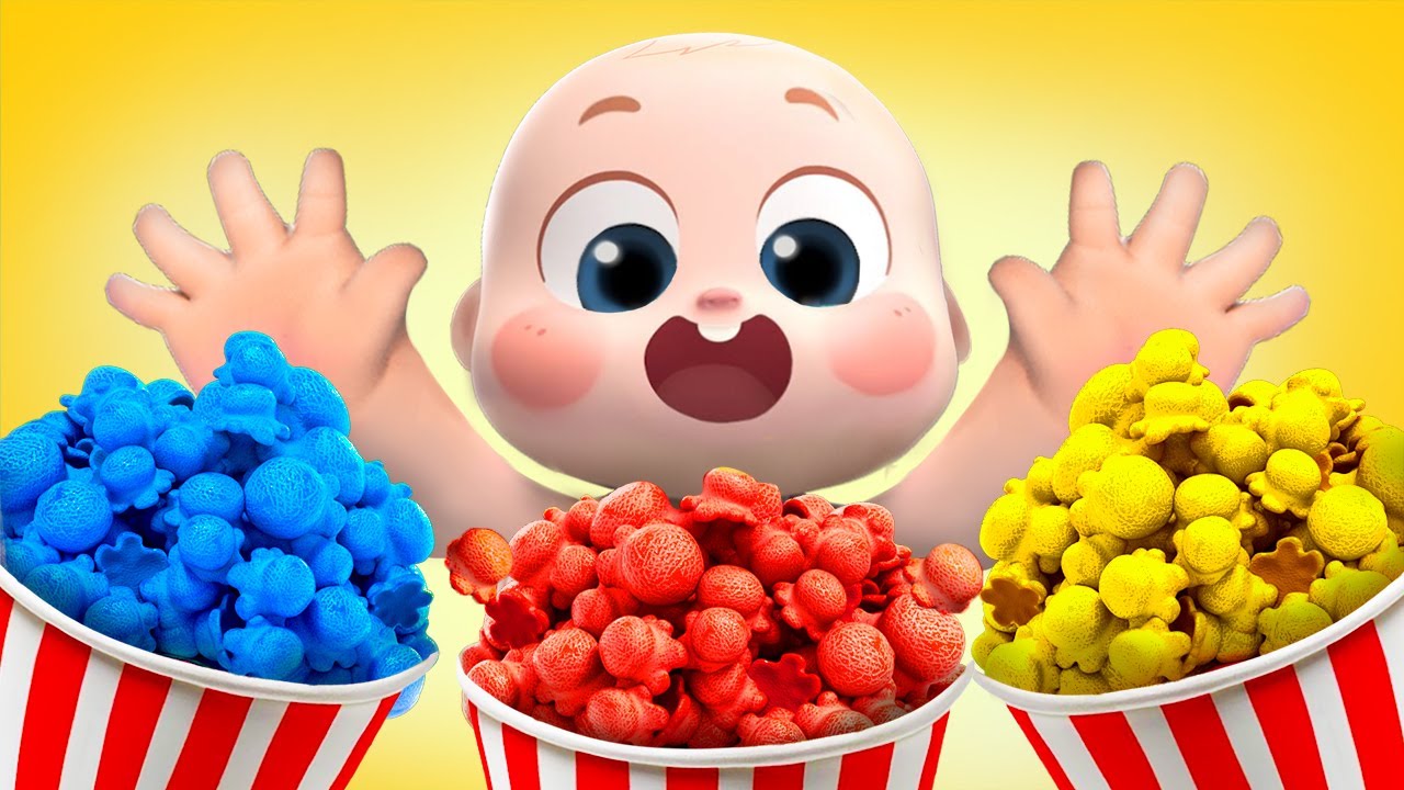 Colorful Popcorn Stand | Learn Colors | Teamwork | Nursery Rhymes ...