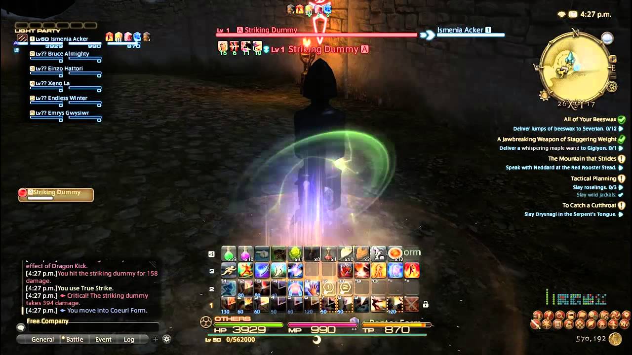 [Final Fantasy XIV 2.0 - A Realm Reborn] Monk Combo Rotation - YouTube