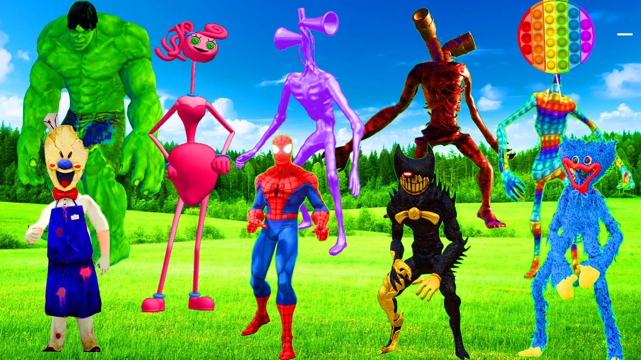 Siren head Bendy Huggy Wuggy Spider man CArtoon CAt SCP trevor ...