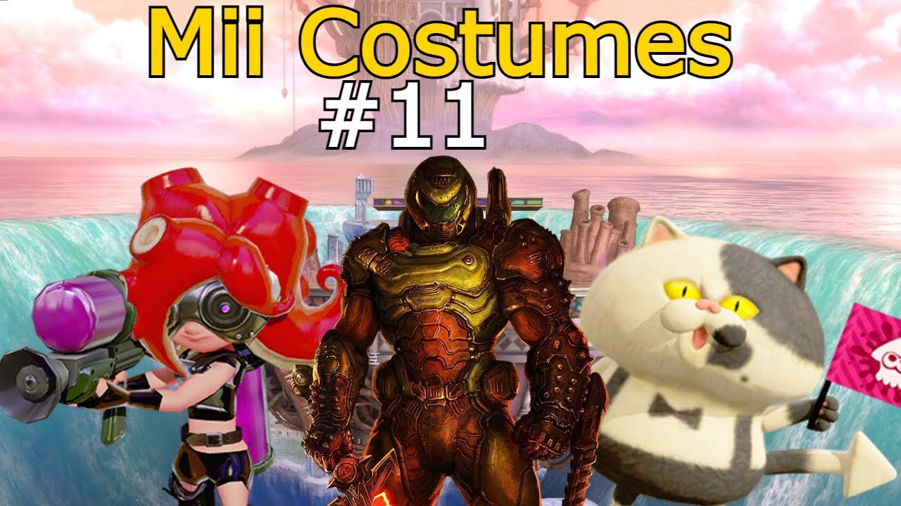 Super Smash Bros. Ultimate - Doom Slayer, Octoling, Judd - Mii Costumes ...