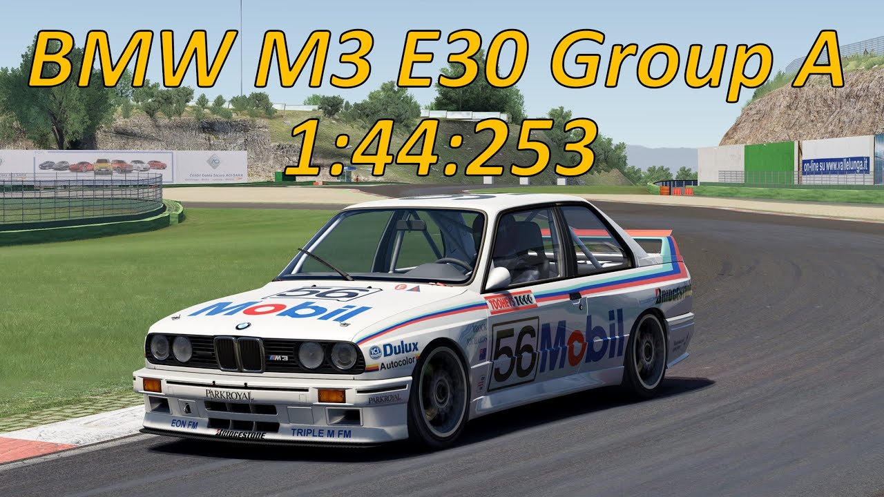 BMW M3 E30 Group A - Vallelunga World Record 1:44:253 - Assetto Corsa - YouTube