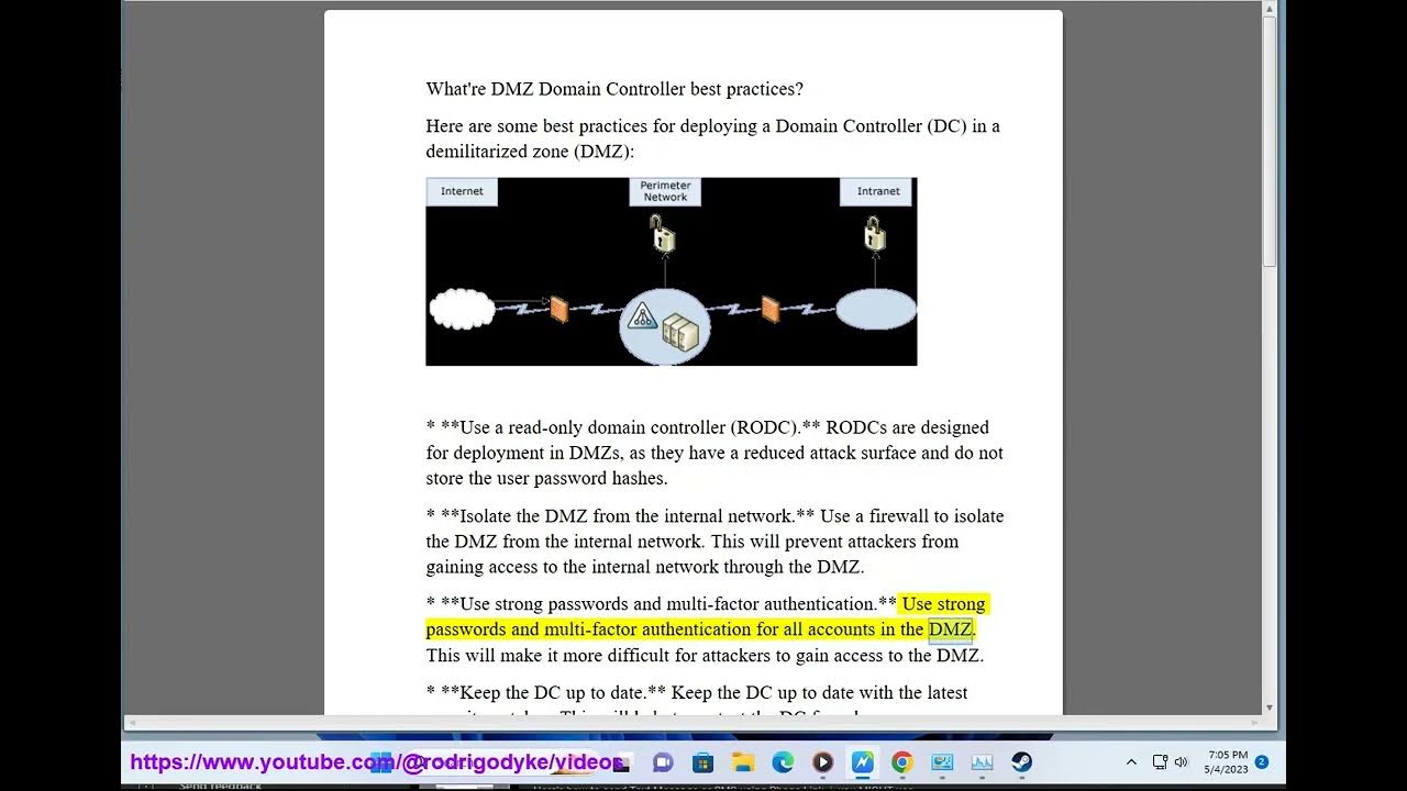 DMZ Domain Controller best practices - YouTube