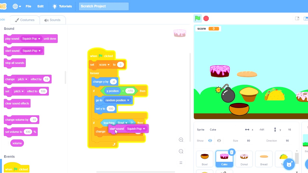 Tutorial Scratch Game sederhana "menangkap makanan" (Andrean Pulungan ...
