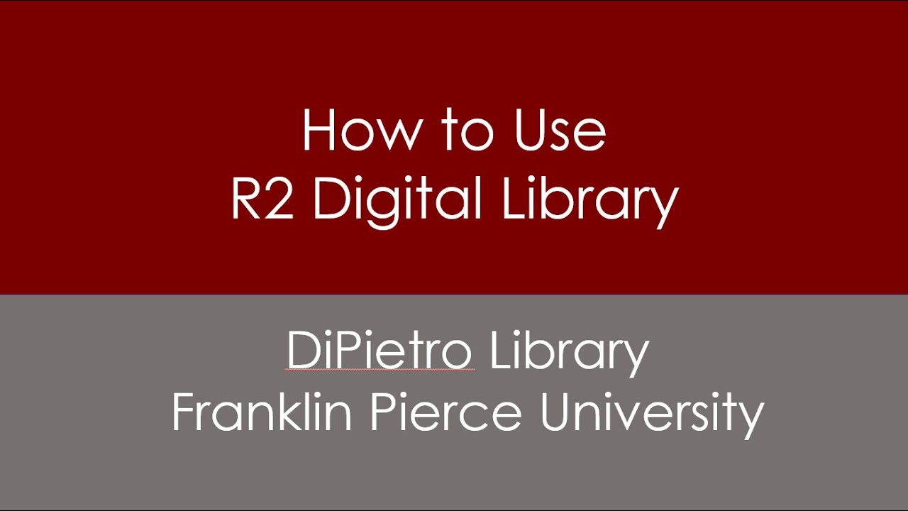 How to Use R2 Digital Library - YouTube