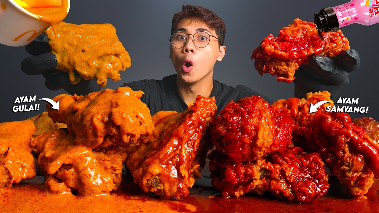 NGILER SUMPAH!! MUKBANG AYAM MCDY GUYUR SAUS GULAI DAN SAMYANG!!🥵 - YouTube