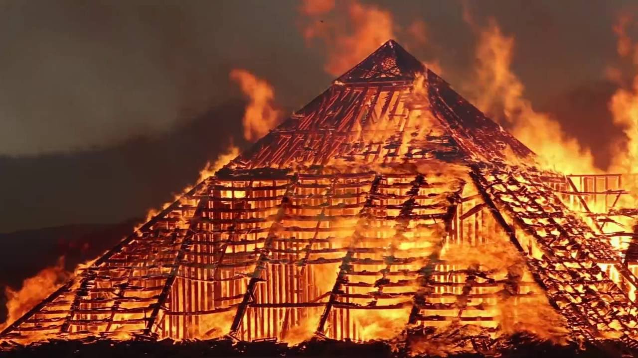 Burning Man 2016 - Catacomb of Veils - Sunrise Burn - YouTube
