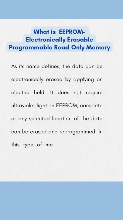 What is EEPROM (Electronically Erasable Programmable read-only memory ...