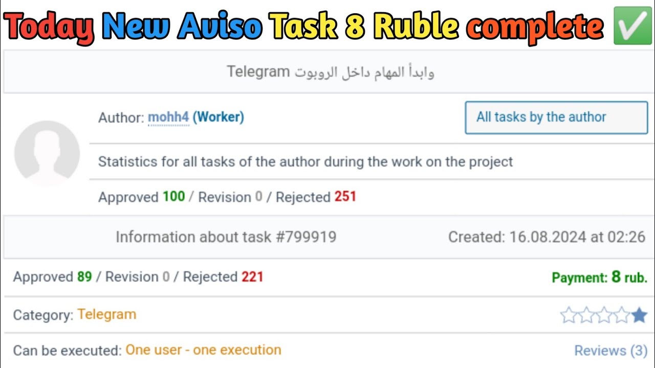 Today New Aviso Task 8 Ruble complete | How to complete Task on aviso | How to work on aviso ...