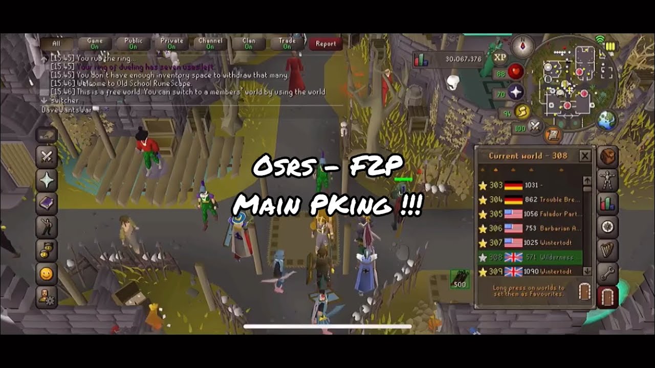 Osrs - F2P Main PKing ! (720p) - YouTube