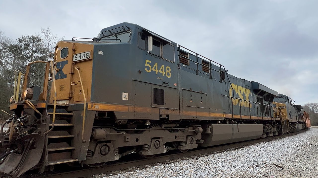 CSX 5448 & CSX 460 moving mixed freight through the Manchester, Ga ...