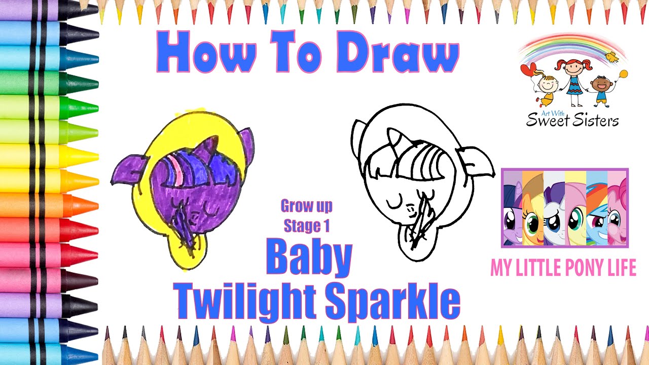 How to Draw My Little Pony Twilight Sparkle Cute Baby - YouTube