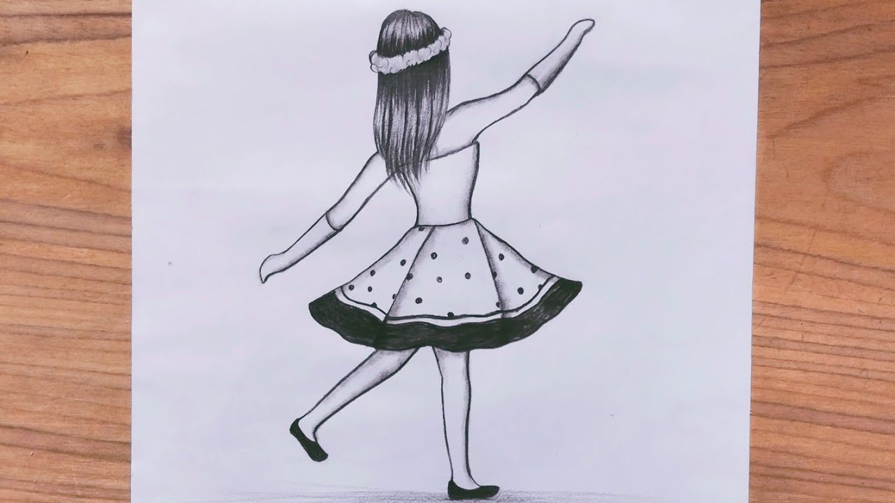 How to draw a dancing girl with pencil ||Beautiful girl drawing step ...
