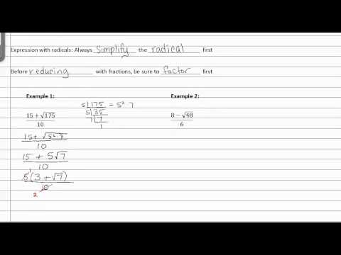 15.3a Simplifying with Radicals - YouTube
