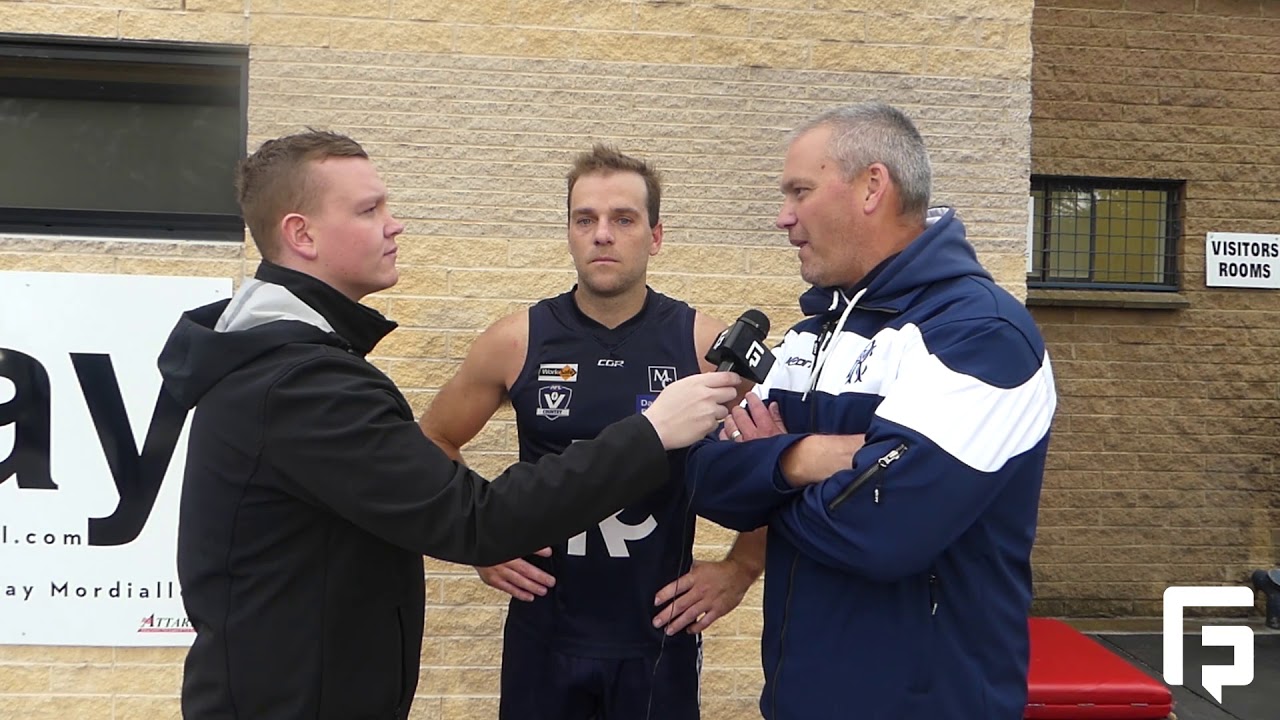 Rosebud FNC - Coach Nick Jewell and Captain Greg Bentley - YouTube