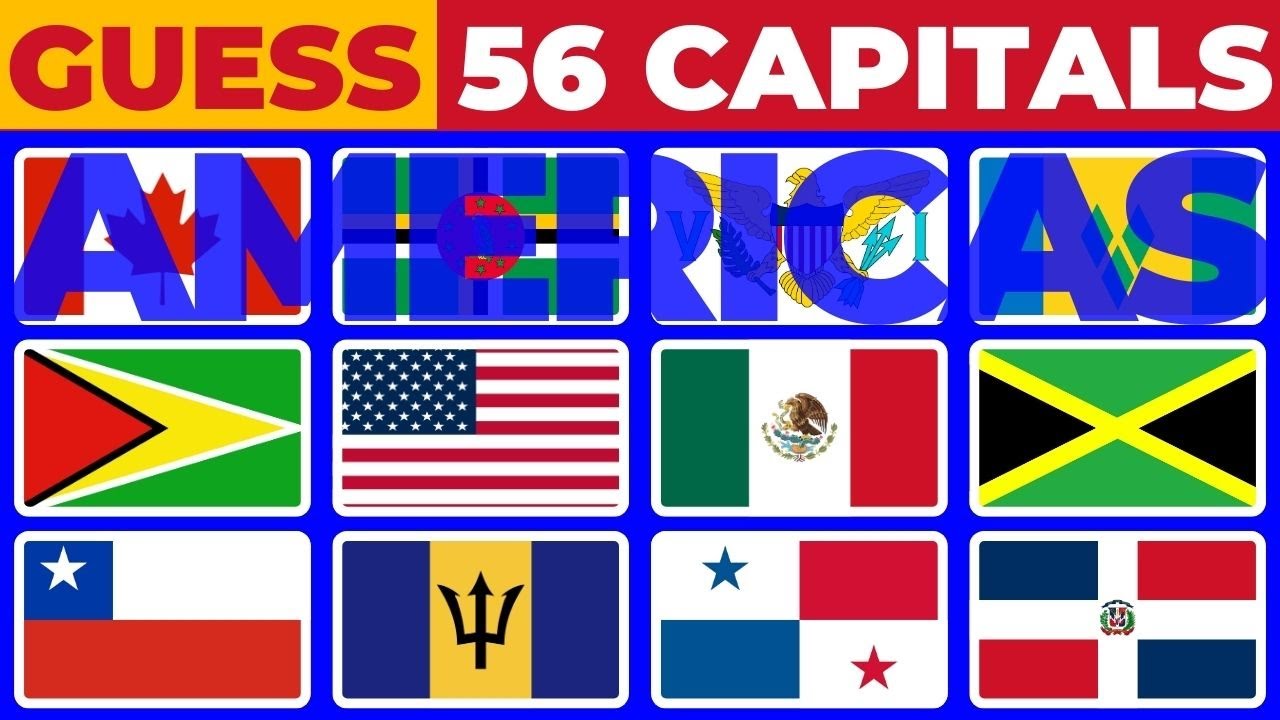 🚩American Capital Cities and Flags - Guess the Country Capitalsl Cities ...