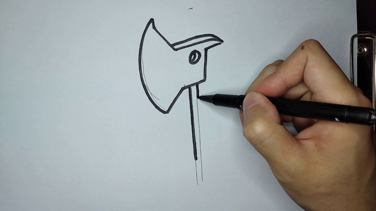 Cómo dibujar un hacha de piedra/How to draw a stone axe - YouTube