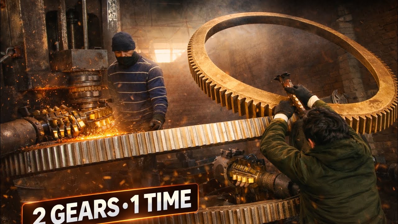 How We Make 2 Biggest Spur ring Gears at One Time | 2-in-1 Heavy ...