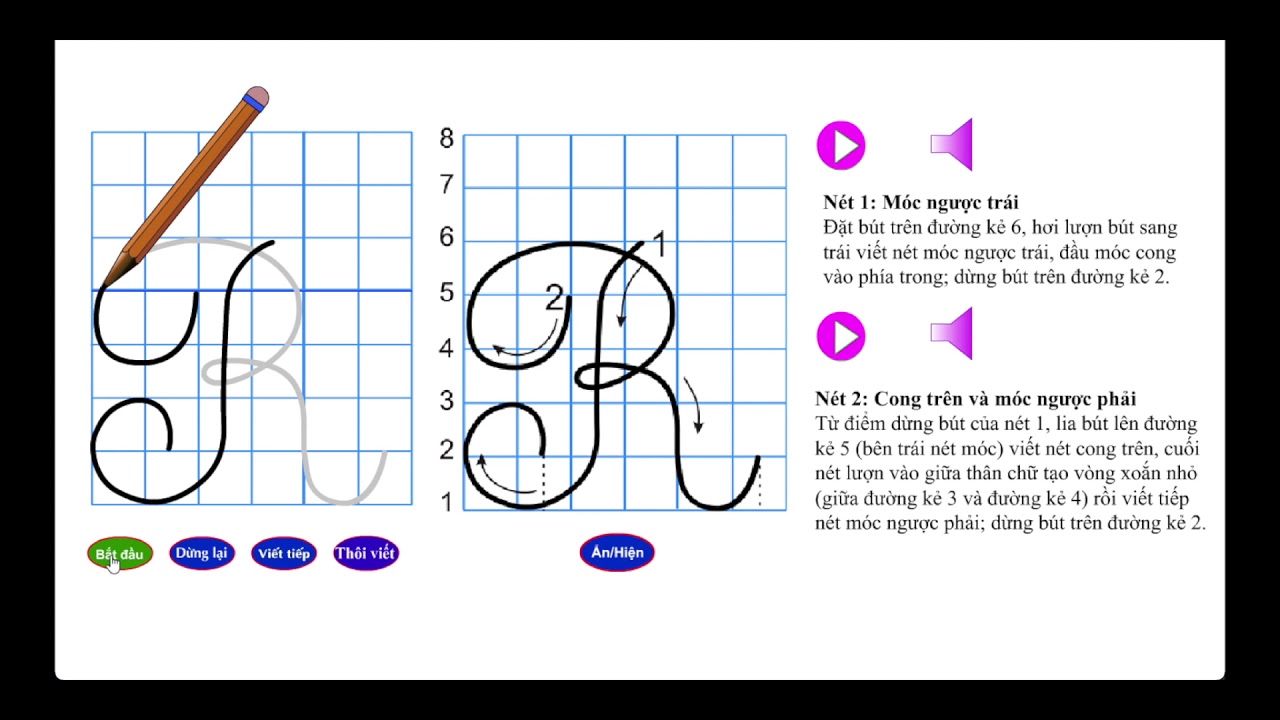TẬP VIẾT CHỮ R HOA | TẬP VIẾT CHỮ VIỆT - YouTube