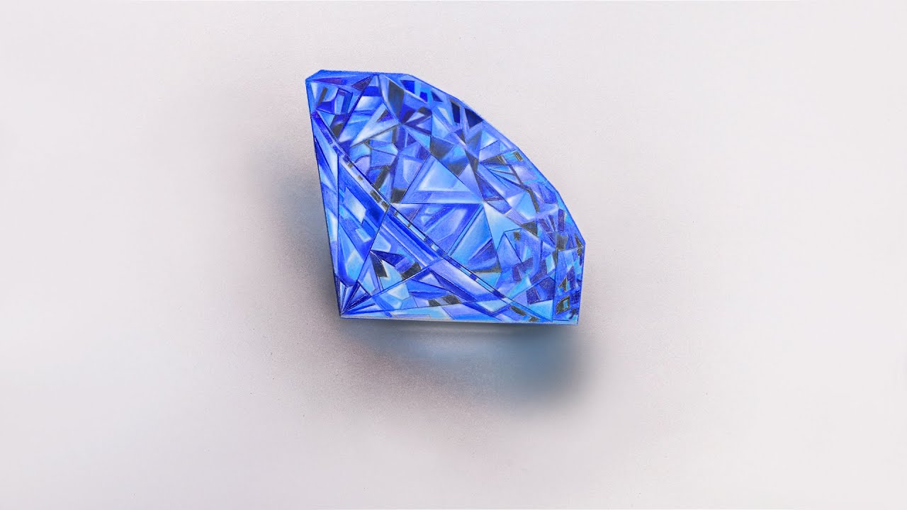 3D Diamond Art | Colored Pencil Drawing - YouTube