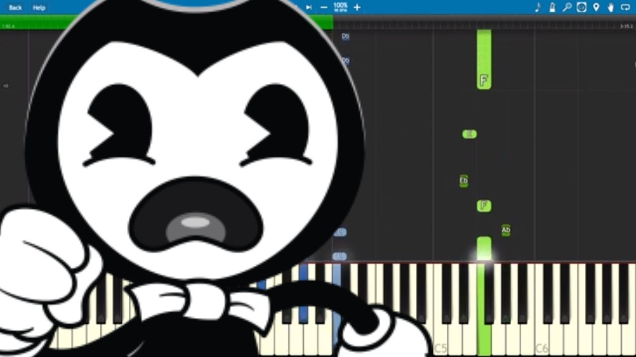 Bendy and The Ink Machine Song - Absolutely Anything Piano Tutorial ...