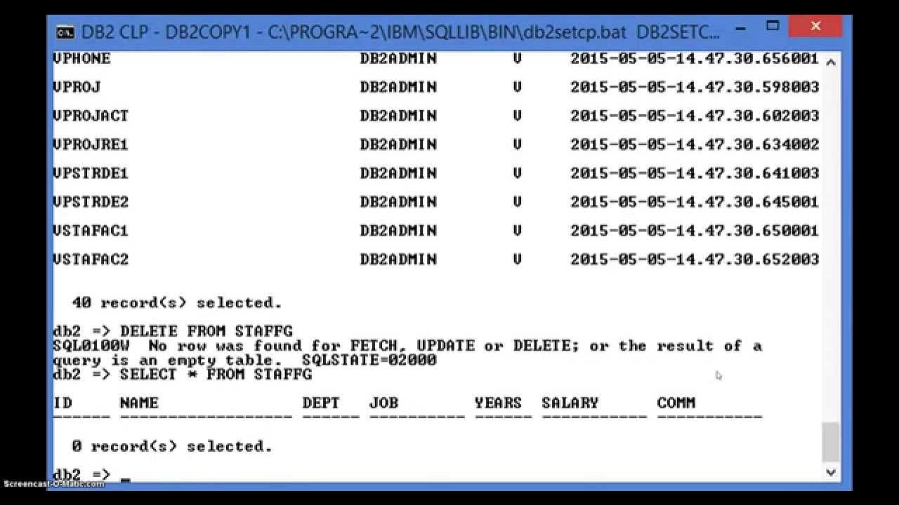 DB2 COMMAND LINE PROCESSOR - STAGE3 PART I - YouTube