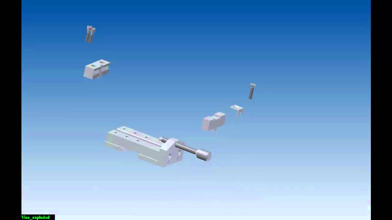 bench vise exploded anim - YouTube