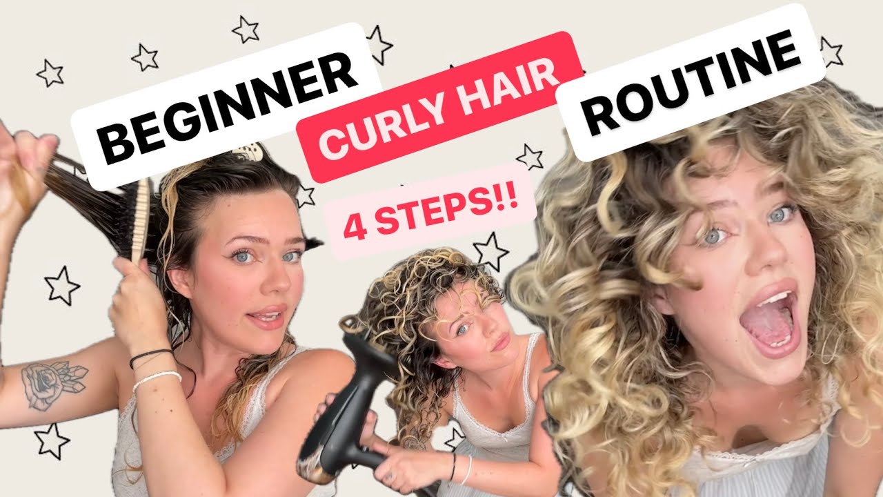 BEGINNER CURLY HAIR ROUTINE - 4 STEPS!! - YouTube