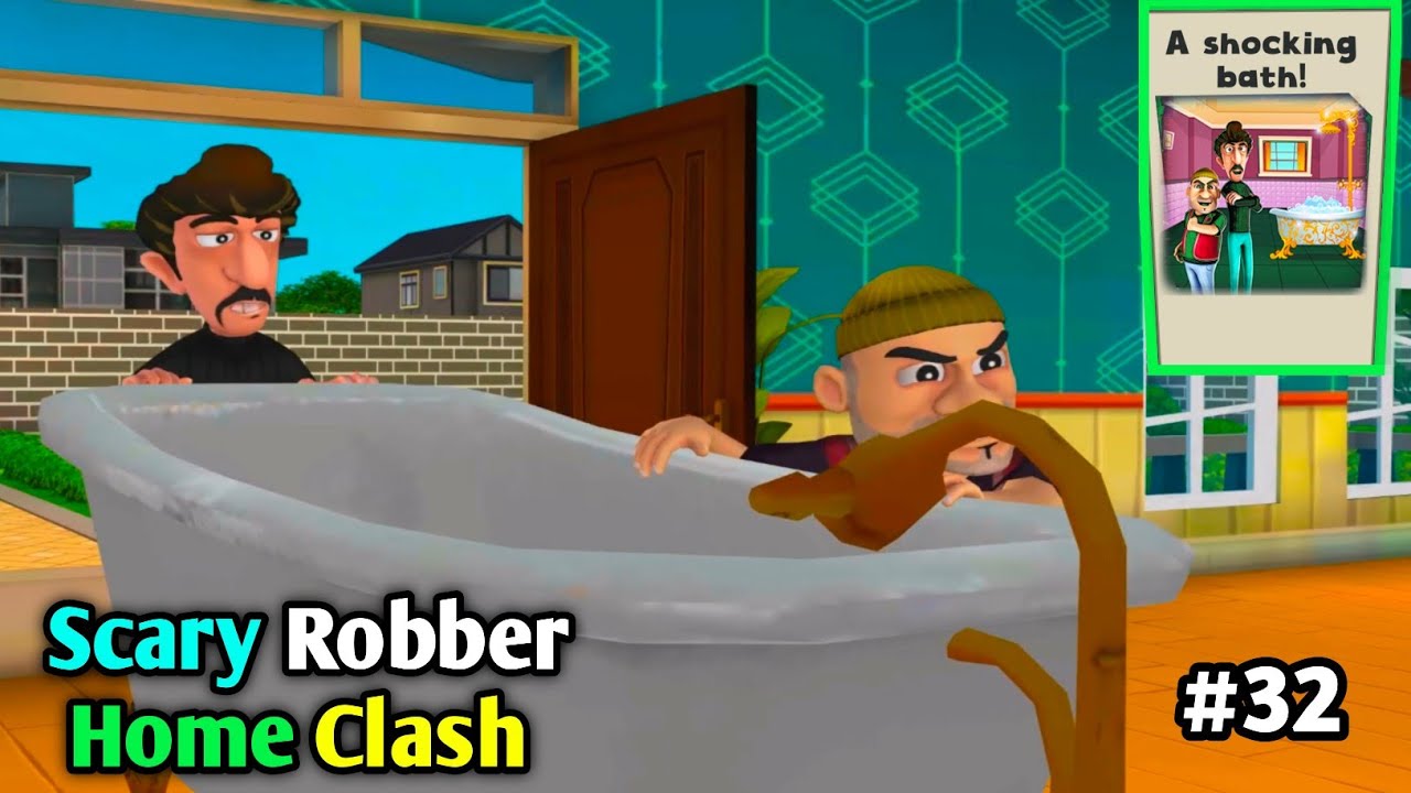 A shocking bath | Scary Robber Home Clash | Populer Gameplay #32 - YouTube
