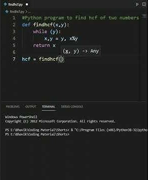 Python Program to find HCF of Two Numbers - YouTube