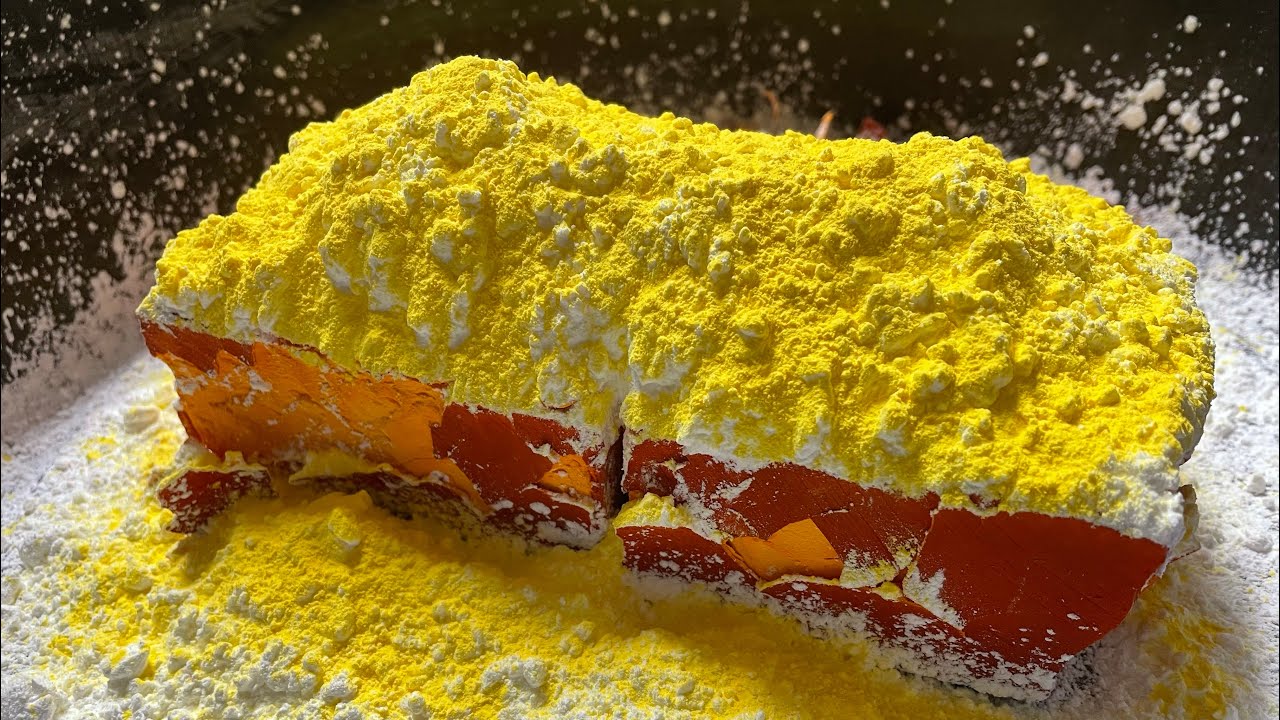 Yellow Dyed Soft Gym Chalk Crush With Cornstarch & Yellow Holi Powder ...