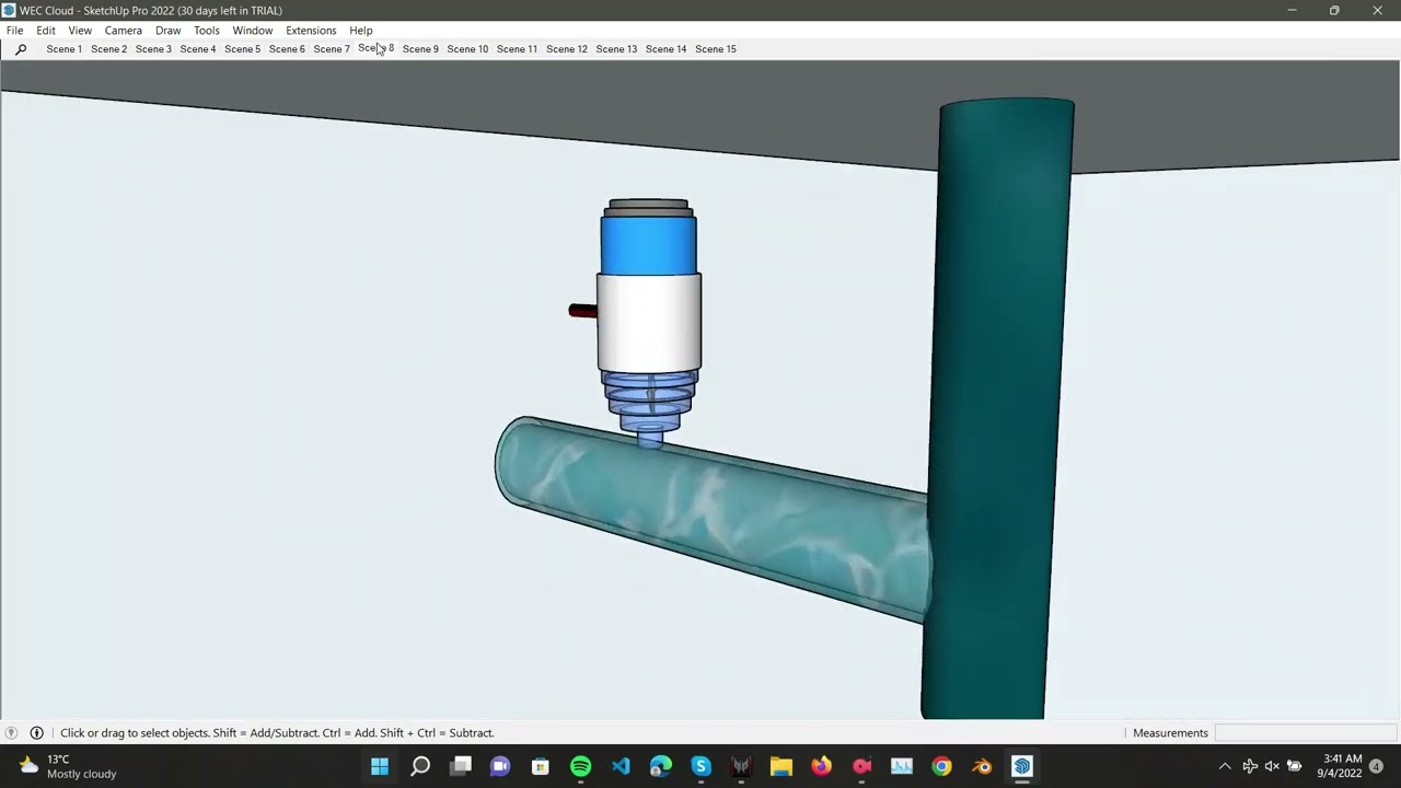 SketchUp layout of wave powered house - YouTube
